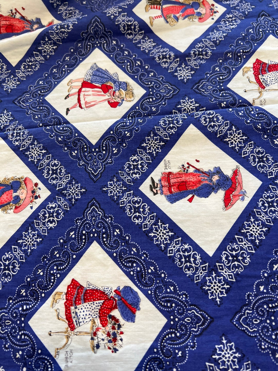 1/2 Yd Vintage Holly Hobbie Blue Cheater Print Cotton Fabric - Etsy