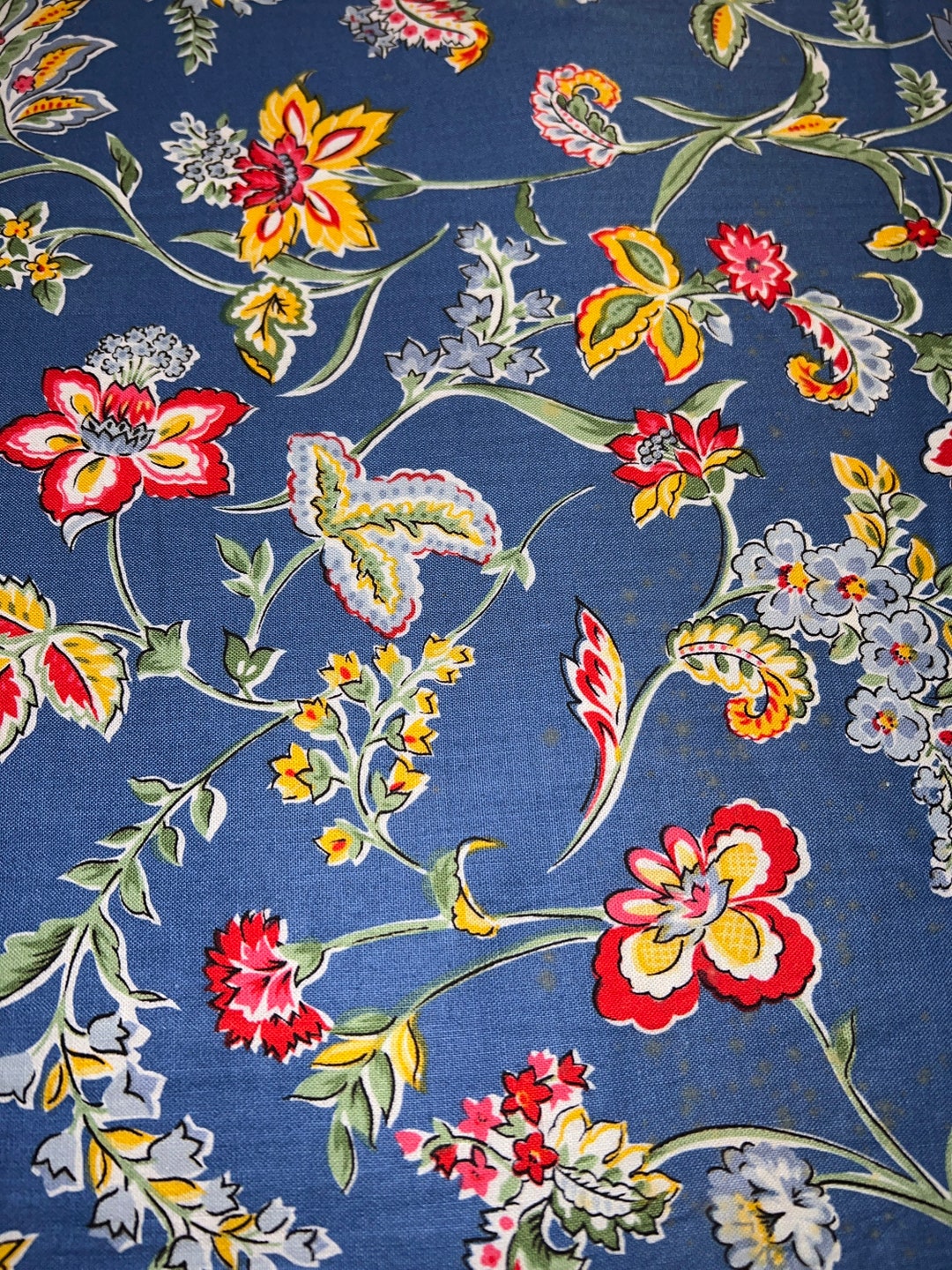 1/2 Yd Vintage Large Floral Print Cotton Fabric - Etsy