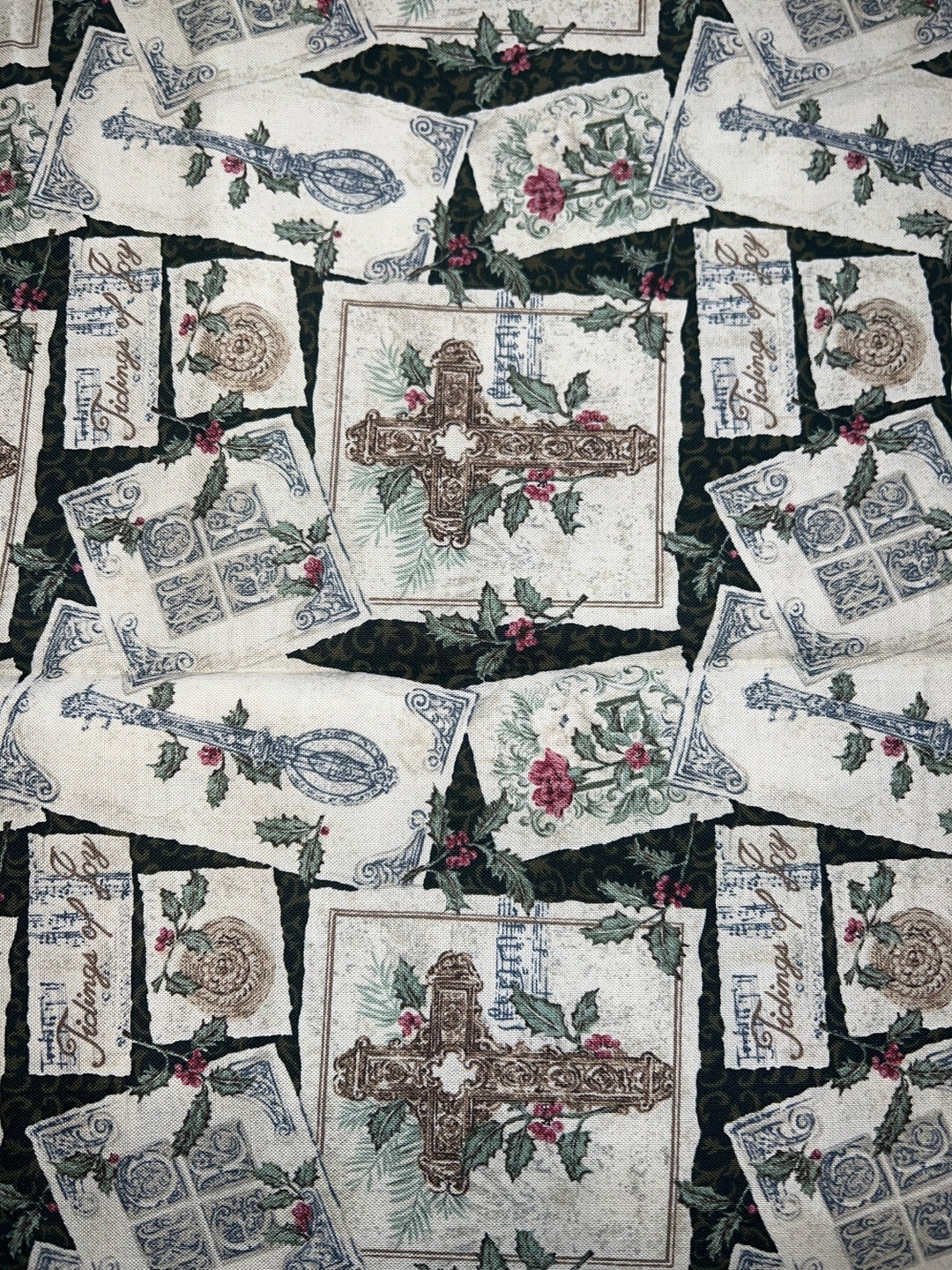 1/2 Yd “ Religious Cross Print Cotton Fabric - Etsy