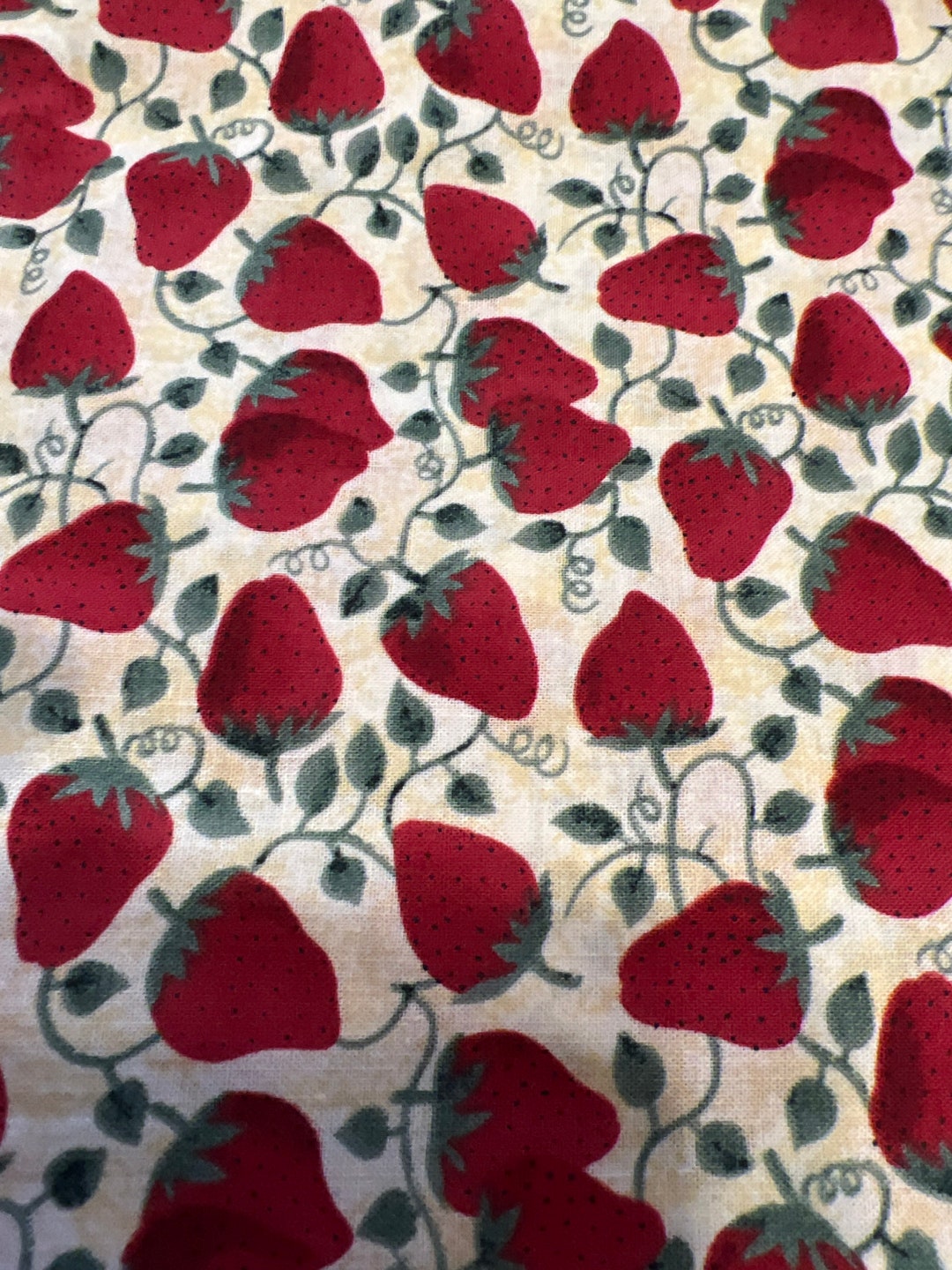 17vintage Debbie Mumm Strawberry Print Cotton Fabric for SSI - Etsy
