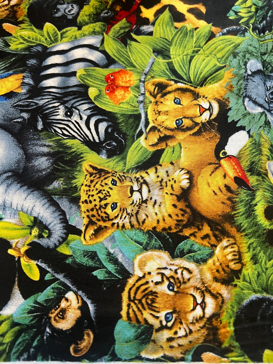 1/2 Yd Vintage All Over Jungle Animal Print by David Textiles Cotton ...