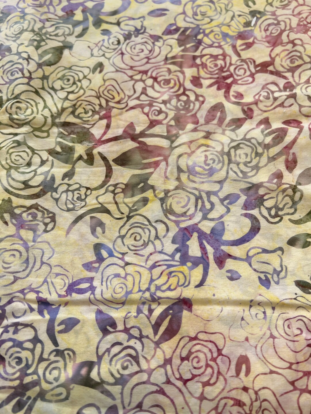 1/2 Yd TONGA Multicolored Rose Batik Cotton Fabric by Timeless ...