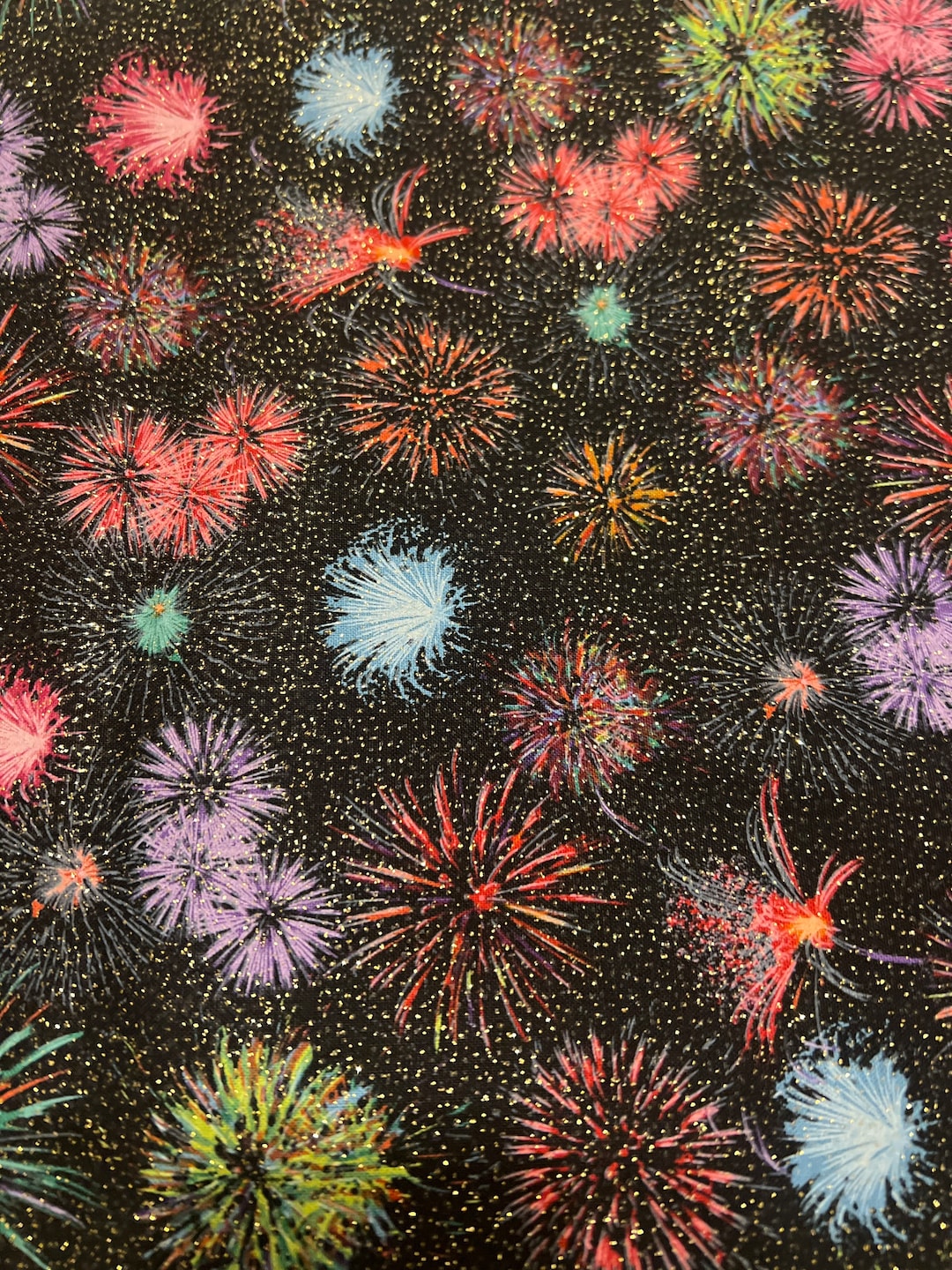 1/2 Yd All Over Glitter Fireworks Print Cotton Fabric for Joanns - Etsy