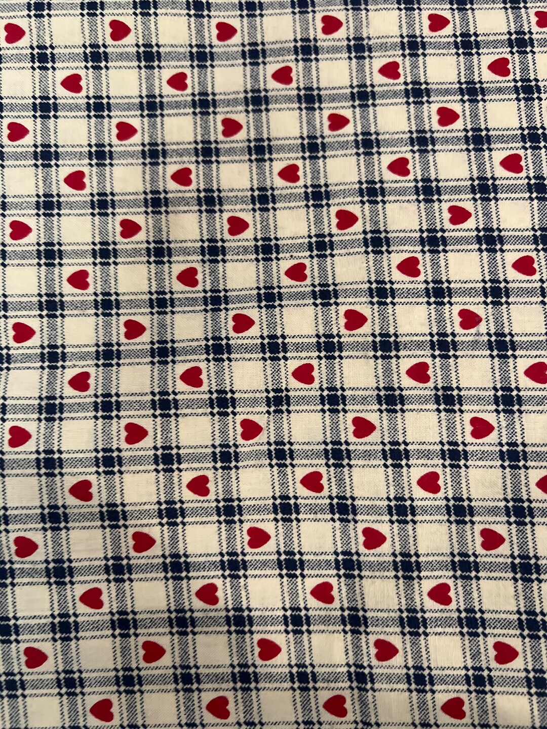 1/2 Yd Vintage Heart Checkered Print Fabric by Fabric Traditions - Etsy