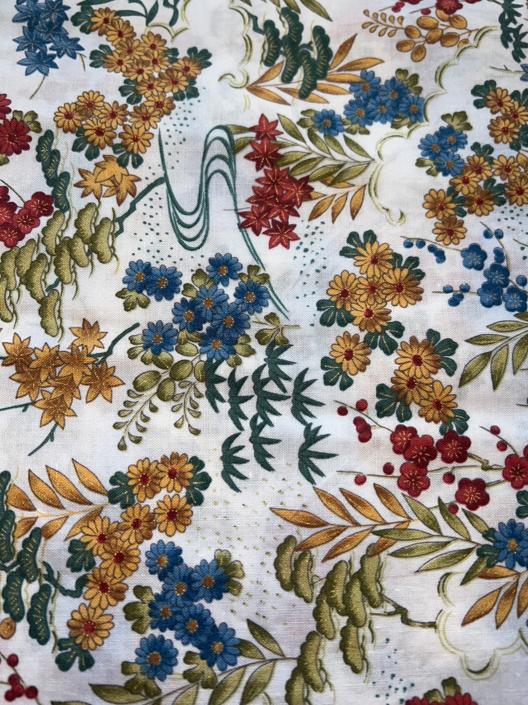1/2 Yd Gion Floral Print by Susan Faeder Balson Hercules Group Cotton ...