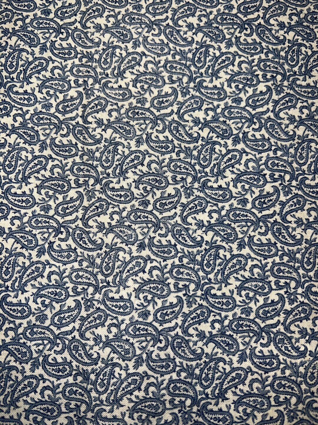1/2 Yd Vintage Small Blue Paisley Print Cotton Fabric - Etsy