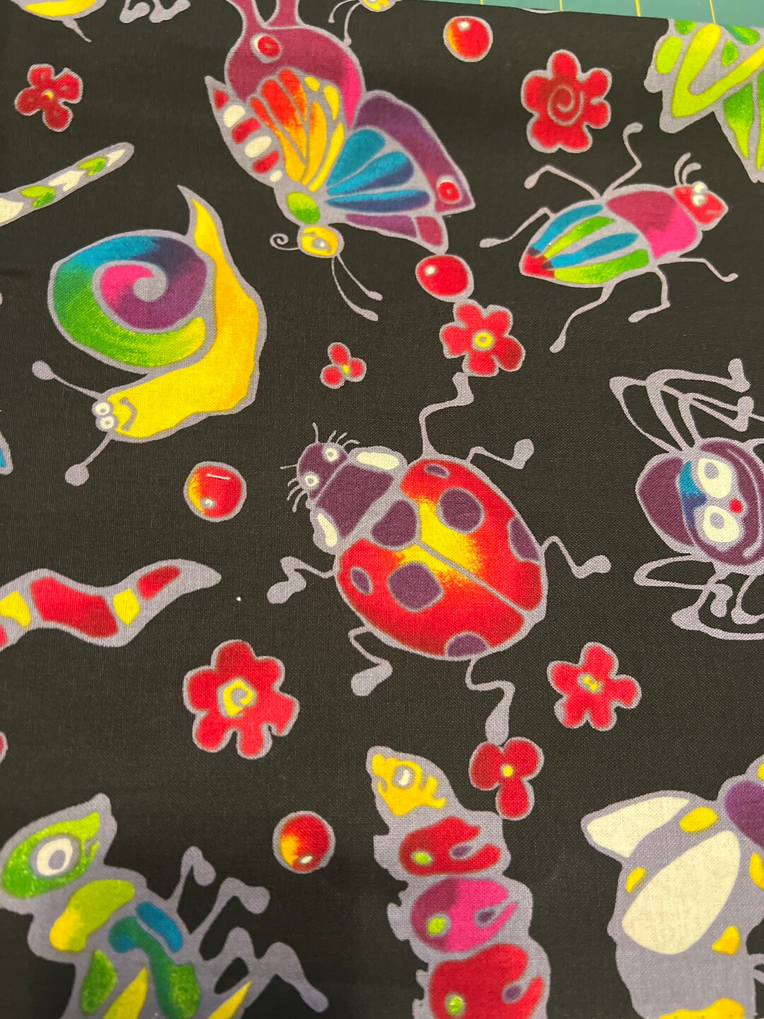 1/2 Yd Vintage 1996 Alexander Henry “ug! Bugs” Insect Print Cotton ...