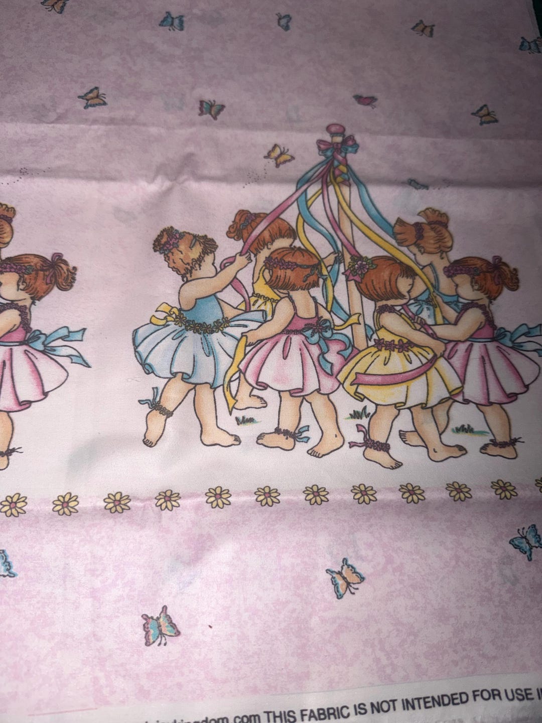 34” VINTAGE Daisy Kingdom “maypole Dance” Border ” Cotton Fabric - Etsy