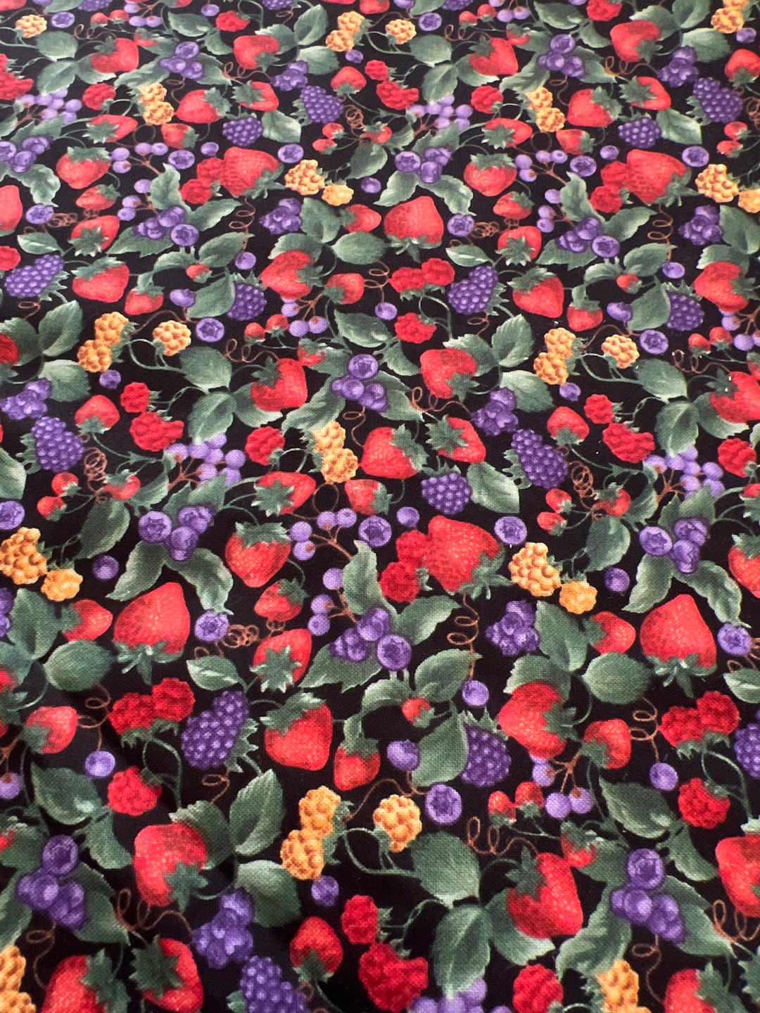 1/2 Yd “ Summer Harvest” Allover Fruit Print for Northcott Cotton ...