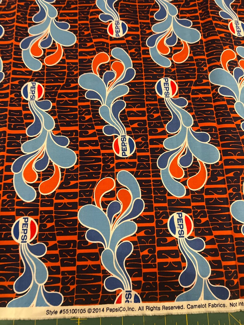 Fat Quarter Pepsi Wave Print by Camelot Cotton Fabric - Etsy