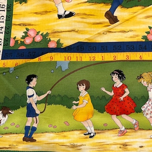 Recess Vintage Children Cotton Fabric Panel by American Jane Sandy Klop ...