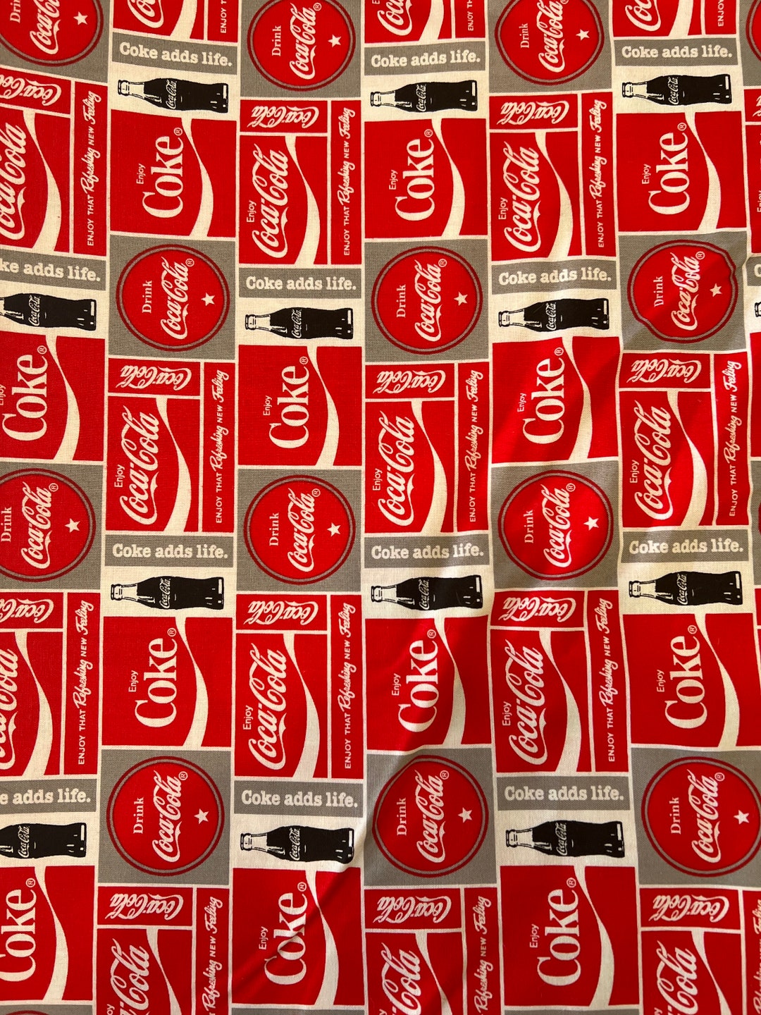 Fat Quarter Coca Cola Block Patch Coke Print by Sykel Cotton Fabric - Etsy