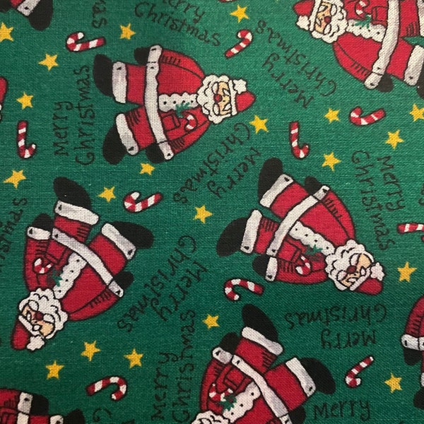 Vintage Santa Fabric - Etsy