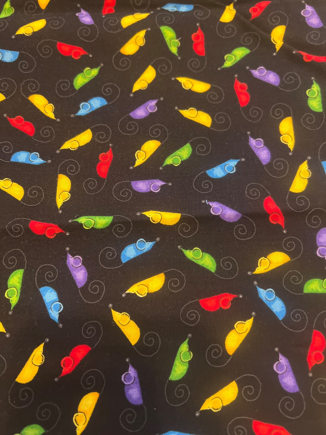 1/2 Yd Allover Mouse Print Cotton Fabric by Patrick Lose for Timeless ...
