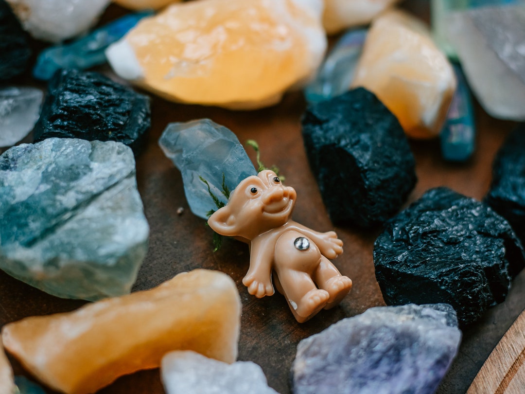 Mini Celestite Troll Good Luck Charm Crystal Troll Crystal Hair Crystal ...