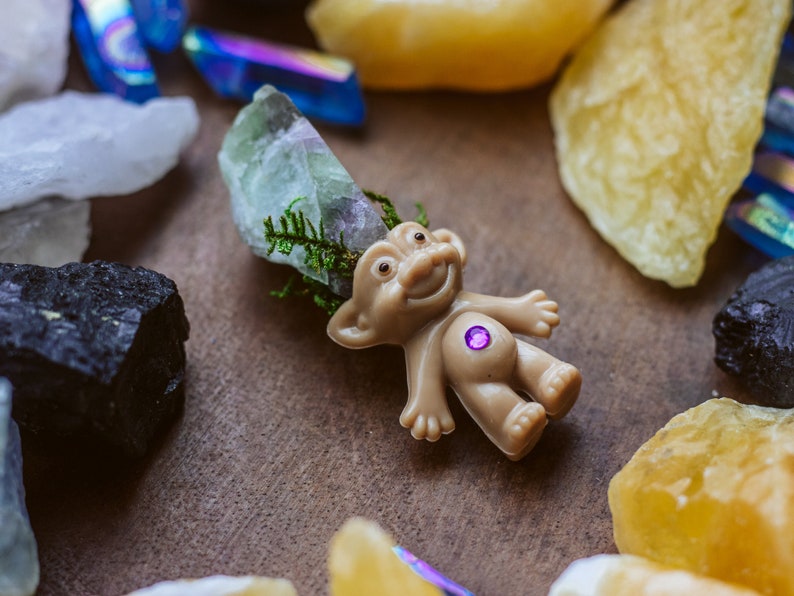 Mini Rainbow Fluorite Troll Good Luck Charm Crystal - Etsy