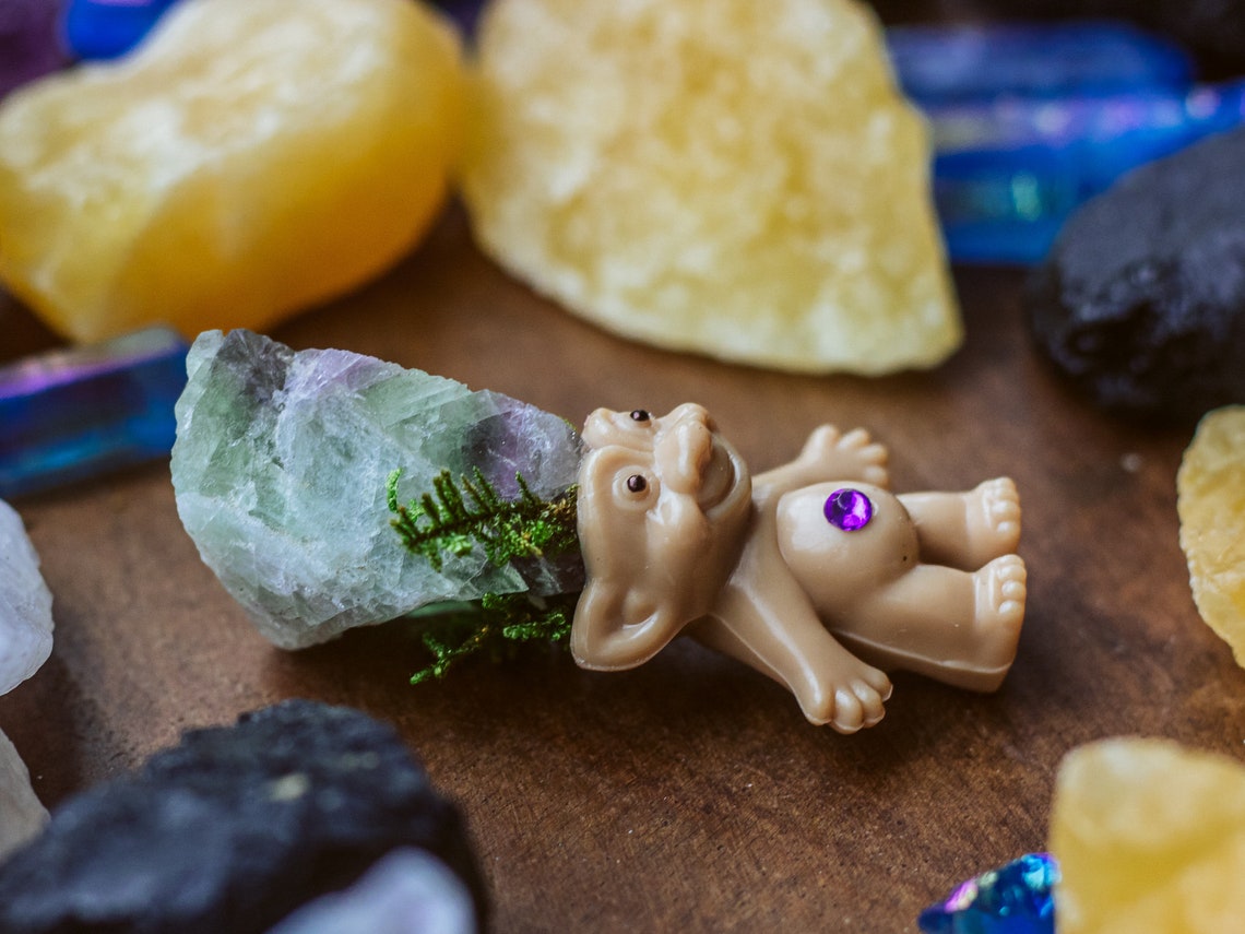 Mini Rainbow Fluorite Troll Good Luck Charm Crystal - Etsy
