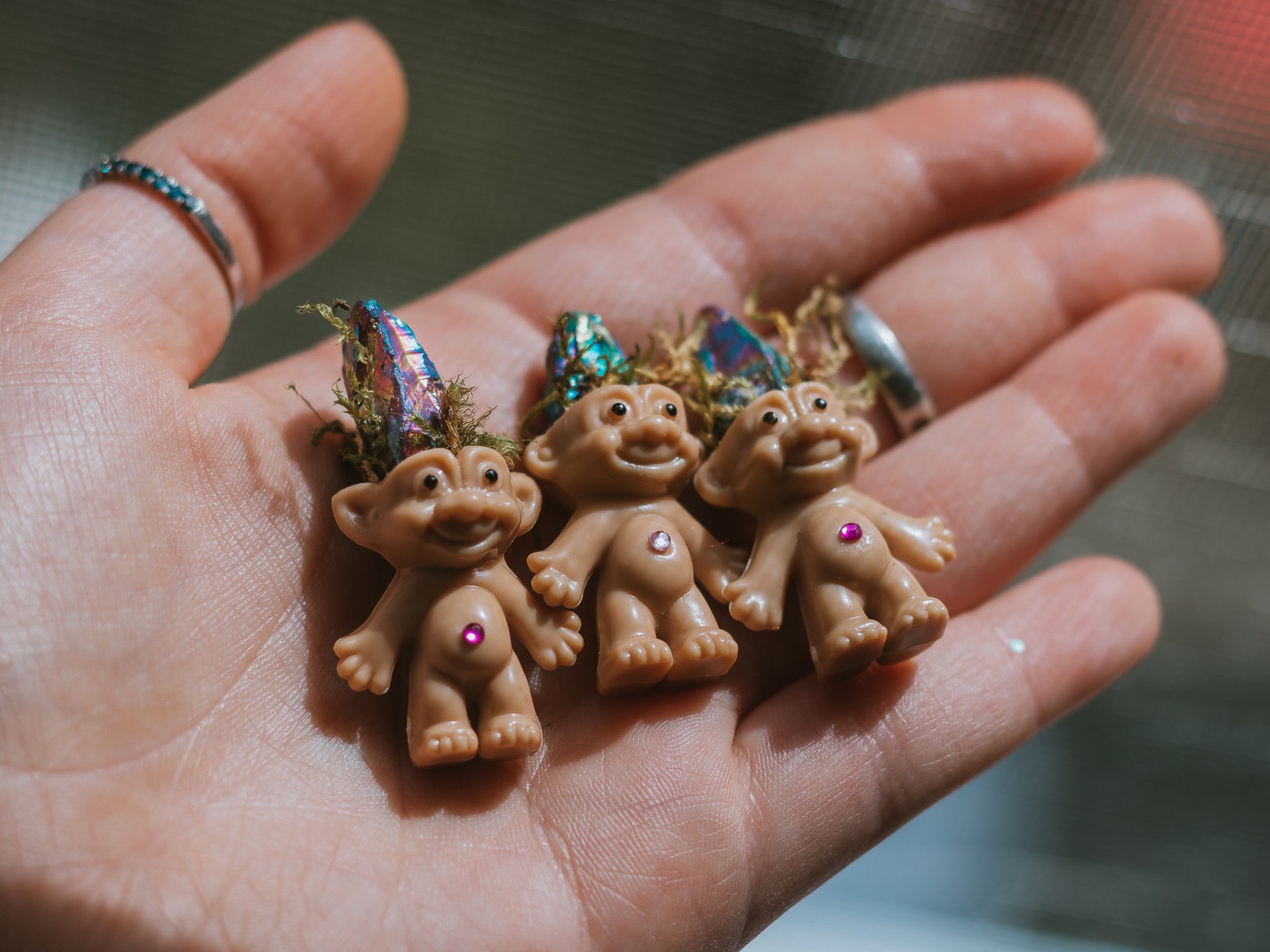 Mini Rainbow Hematite Troll Crystal Troll Fairy Garden | Etsy