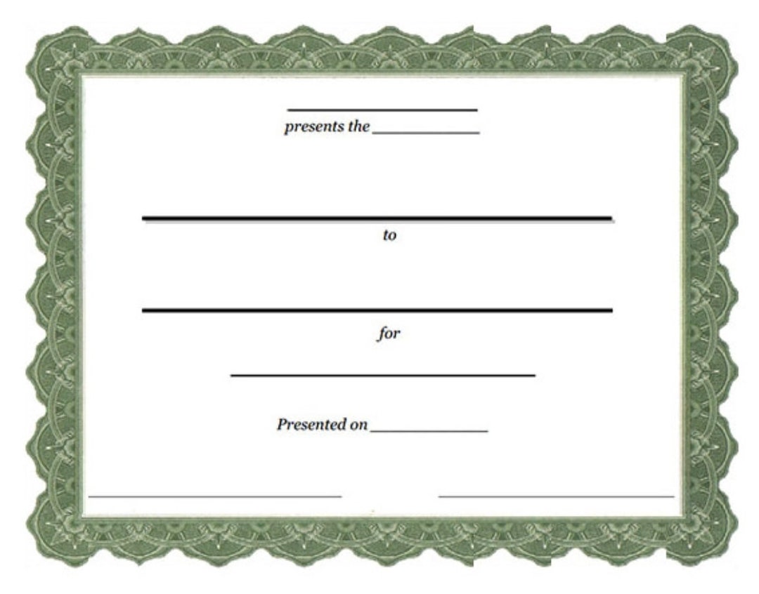 Blank Fillable Certificate Customizable - Etsy