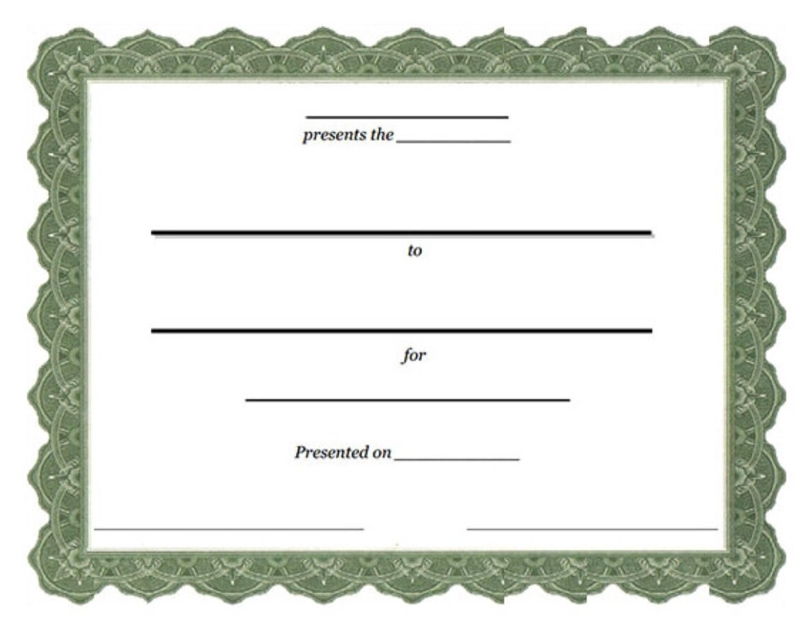 Blank Fillable Certificate Customizable - Etsy