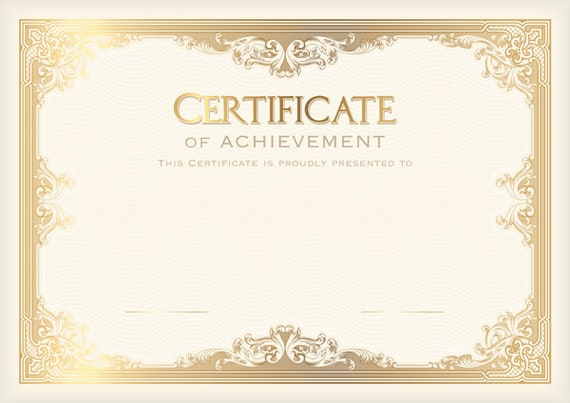 Certificate of Achievement Blank - Etsy