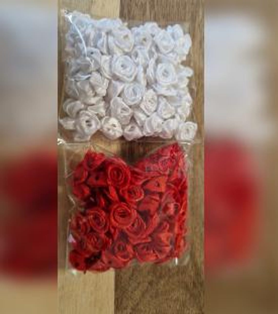 100pcs Mini Handmade Satin Rose Ribbon Rosettes – Fabric Flower ...