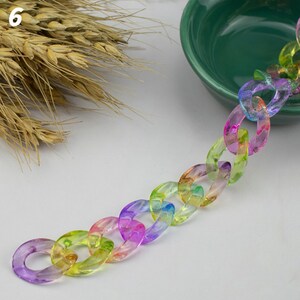 100pcs 17x23mm Plastic Double Colors Transparent Acrylic Open Ring ...