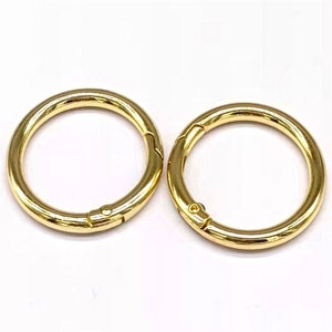 12pcs Light Gold Metal Round O Ring Gate Spring Snap Hook Gate O Ring ...