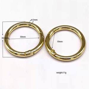12pcs Light Gold Metal Round O Ring Gate Spring Snap Hook Gate O Ring ...