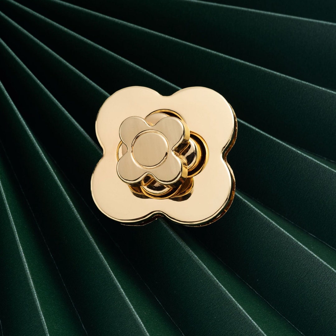 10pcs 36x36mm Light Gold Flower Twist Lock Buckle Luggage Hardware ...