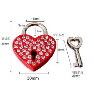 1pcs New Heart Padlock Heart Shape Lock With Diamond - Etsy