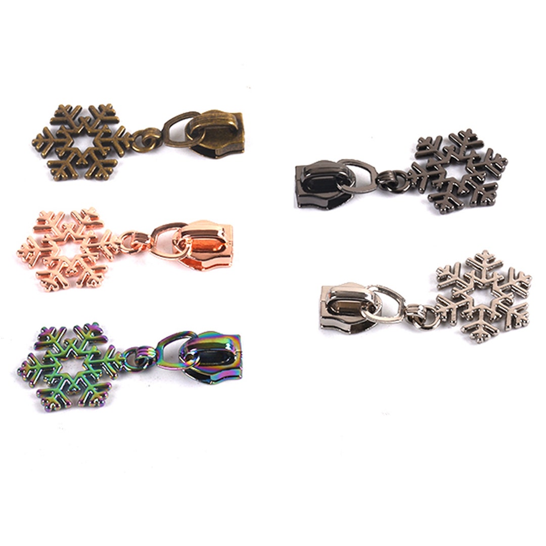 10pcs 5 Metal Zip Slider With Metal Snowflake Zipper Pull for Handbag ...