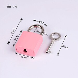Zinc Alloy Pink Color Square Lock,safety Lock With Key - Etsy