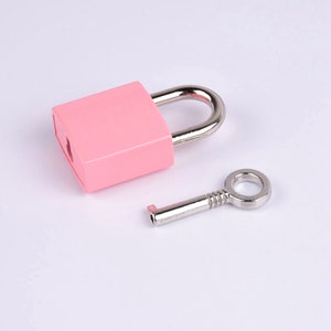 Zinc Alloy Pink Color Square Lock,safety Lock With Key - Etsy