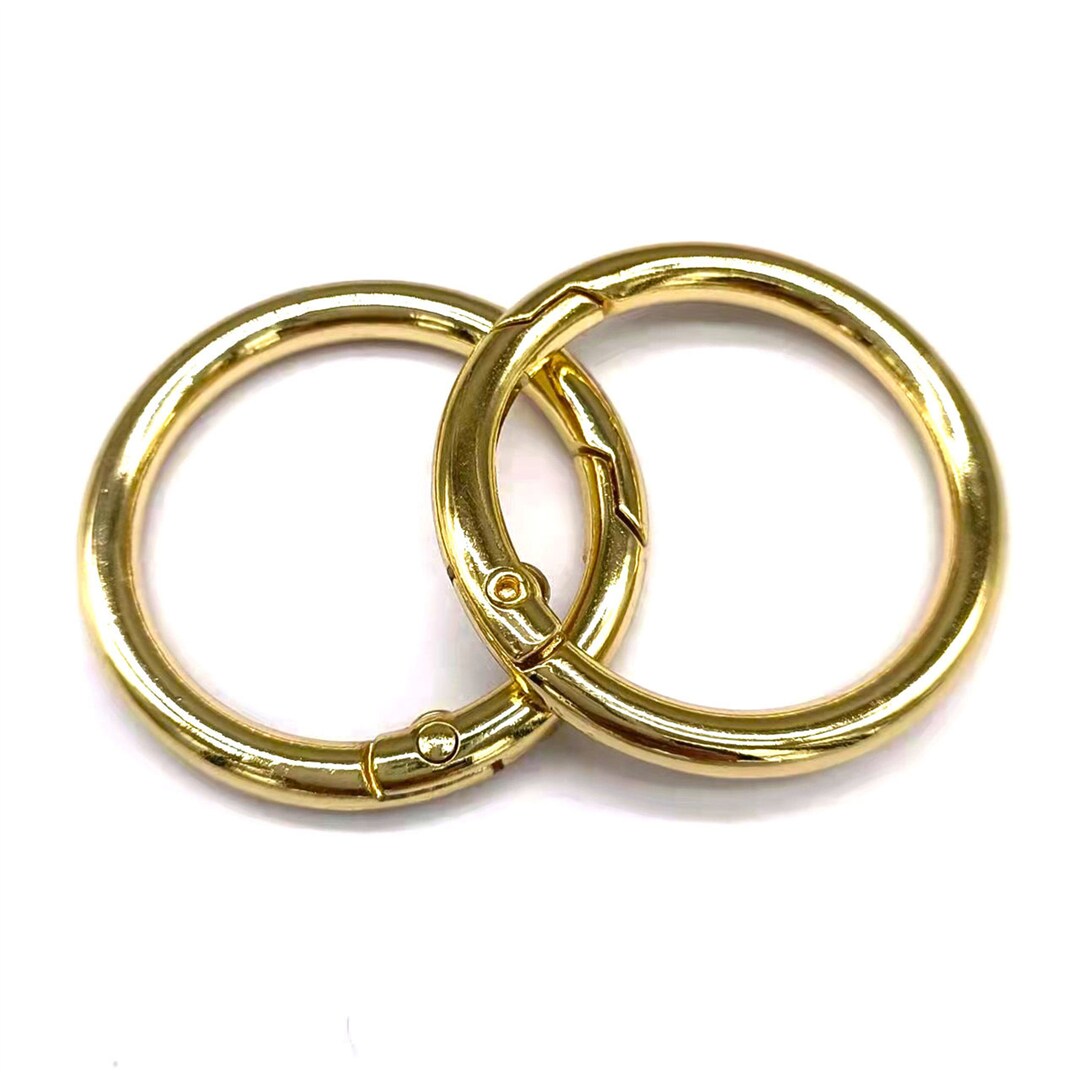 12pcs Light Gold Metal Round O Ring Gate Spring Snap Hook Gate O Ring ...