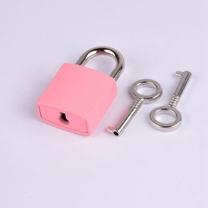 Zinc Alloy Pink Color Square Lock,safety Lock With Key - Etsy