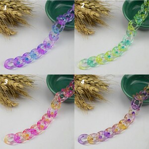 100pcs 17x23mm Plastic Double Colors Transparent Acrylic Open Ring ...
