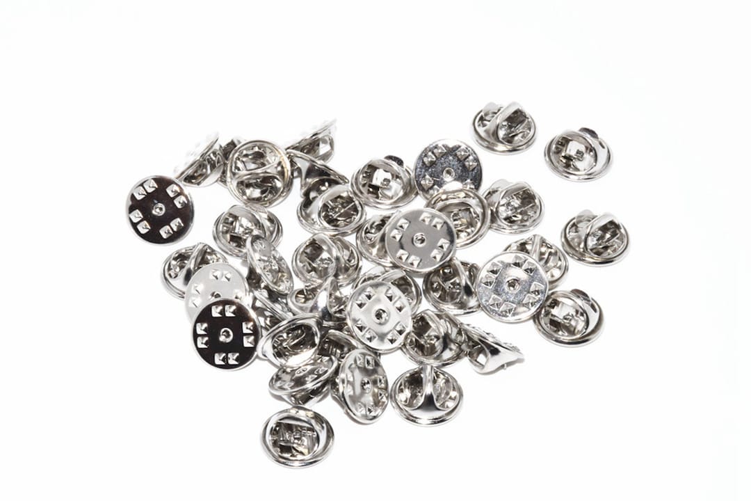 10/30/50/100pcs 11.5mm Butterfly Clutch Pin Back Gold/silver Badge ...