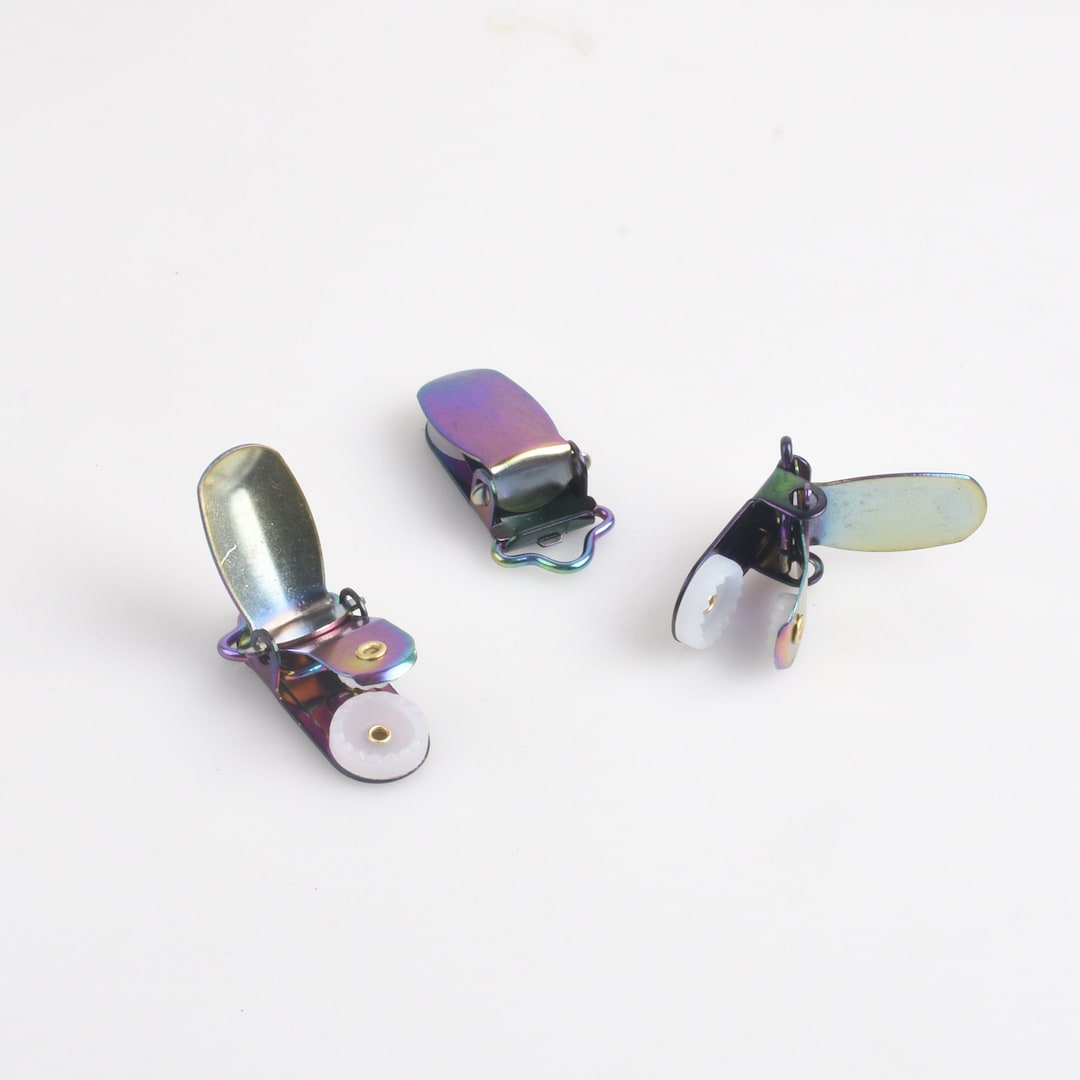 5/10/30pcs 13mm Rainbow Curved End Suspender Clip Metal Clips for Belt ...