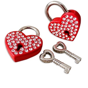 1pcs New Heart Padlock Heart Shape Lock With Diamond - Etsy