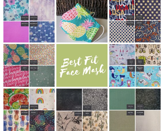 Best Fit Face Mask Multiple Prints Available | Etsy