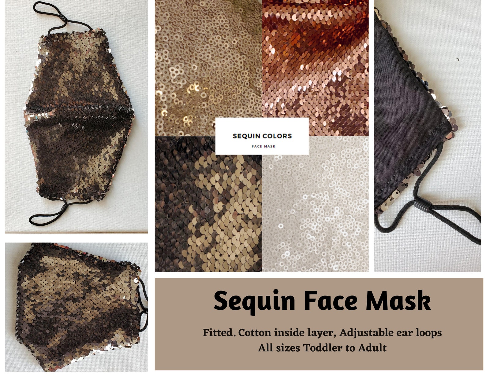 Best Fit Sequin Face Mask - Etsy