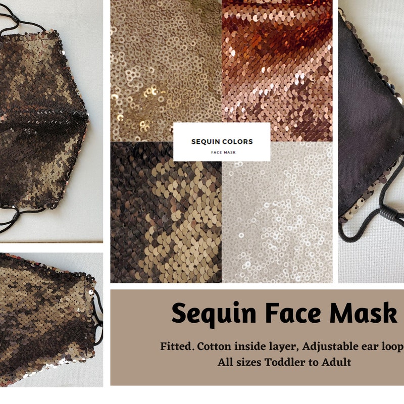 Sequin Face Mask - Etsy