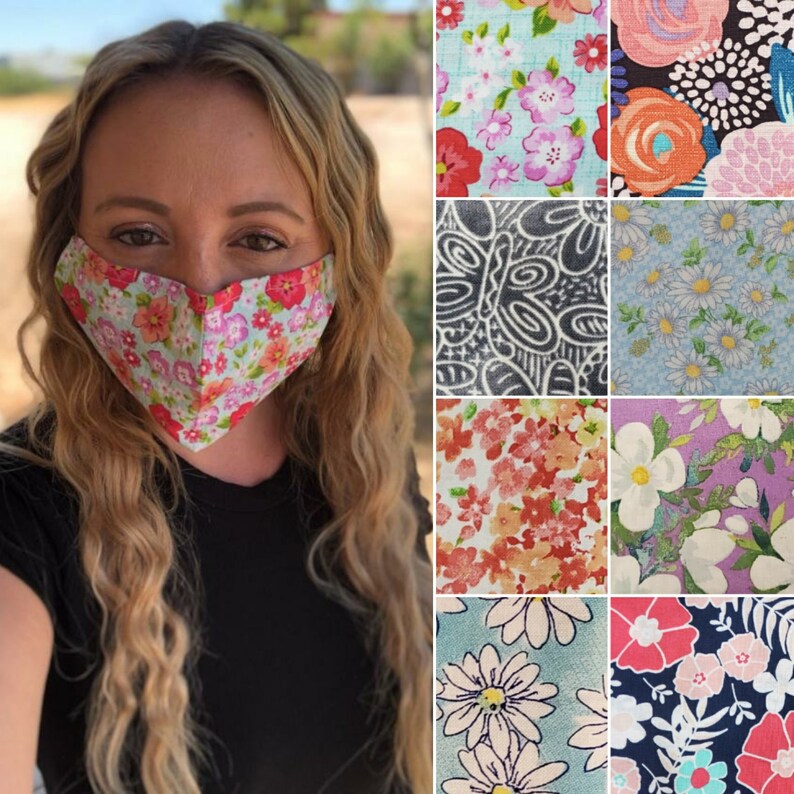 Best Fit Face Mask Floral - Etsy