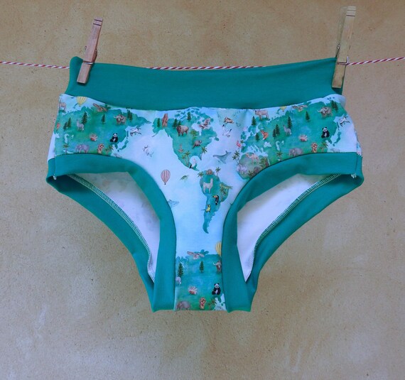 Women's World Map Underwear Travel Knickers Stretchy | Etsy