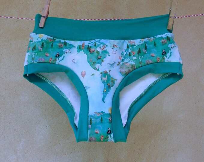 Women's World Map Underwear, Travel Knickers, Stretchy Lingerie, Comfy ...