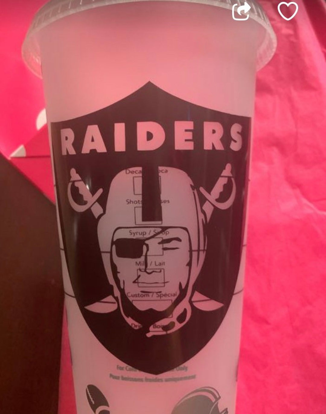 Raiders Starbucks Cup - Etsy