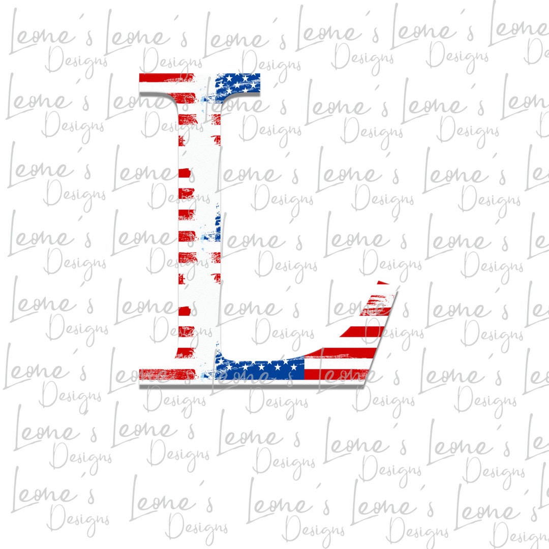 USA Flag Letter L: Patriotic PNG Graphic (digital Download) - Etsy