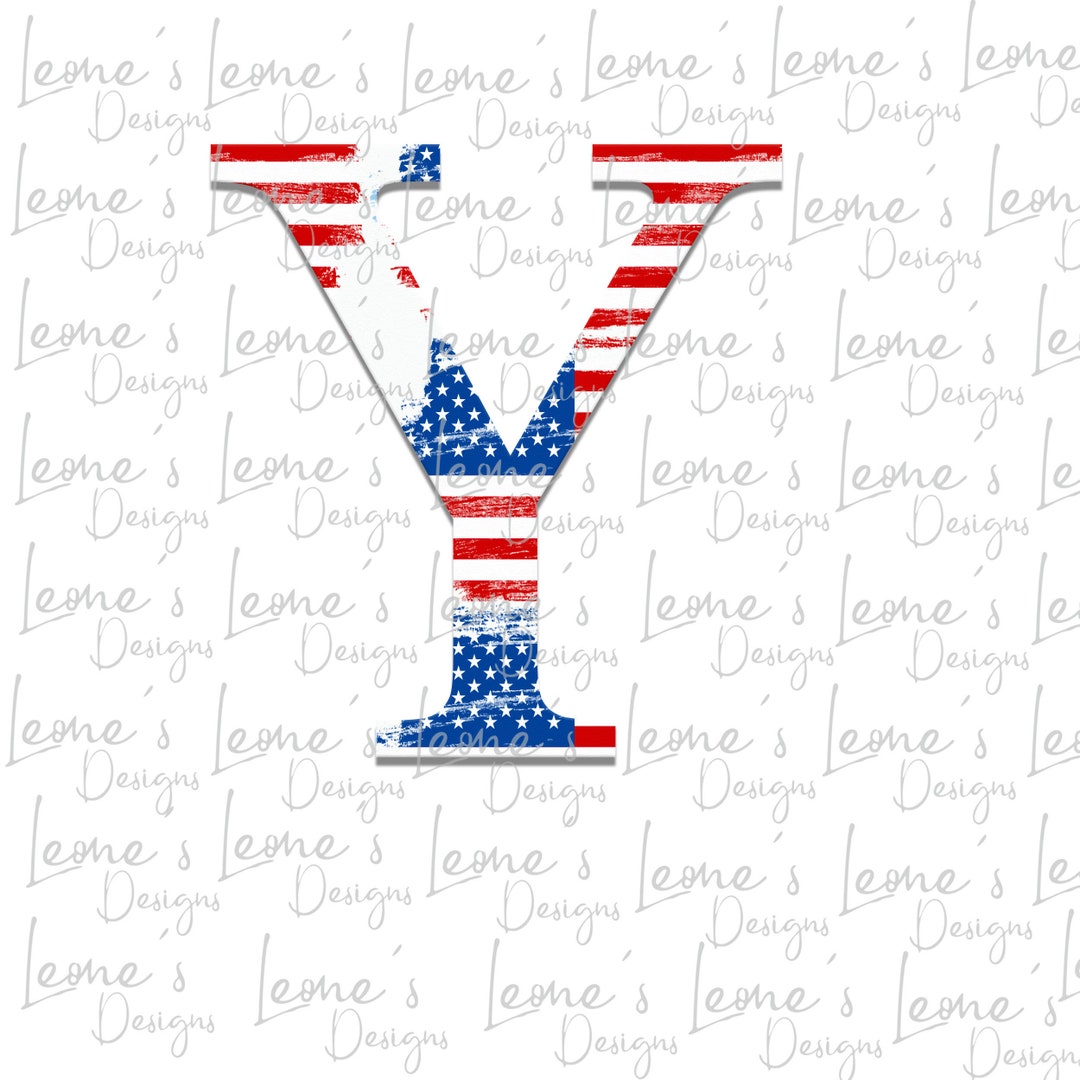 USA Flag Letter Y - Patriotic PNG Design (digital Download) - Etsy