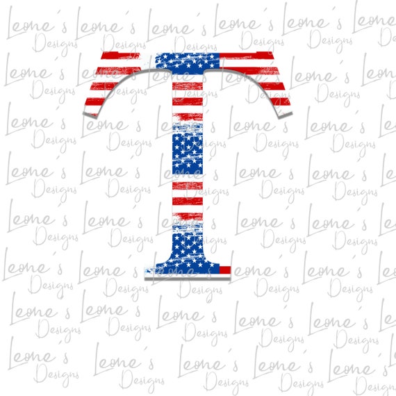 USA Patriotic Letter T Digital PNG Designs USA Flag Digital - Etsy